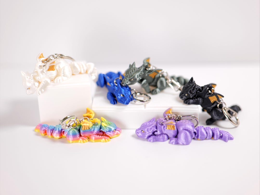 Scruffed Baby Dragon Flexi Keychain | Cute 3D Printed Multicolor ...