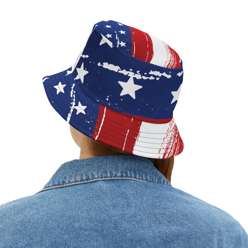 American Flag Bucket Hat Stylish & Patriotic 100% Polyester Available ...