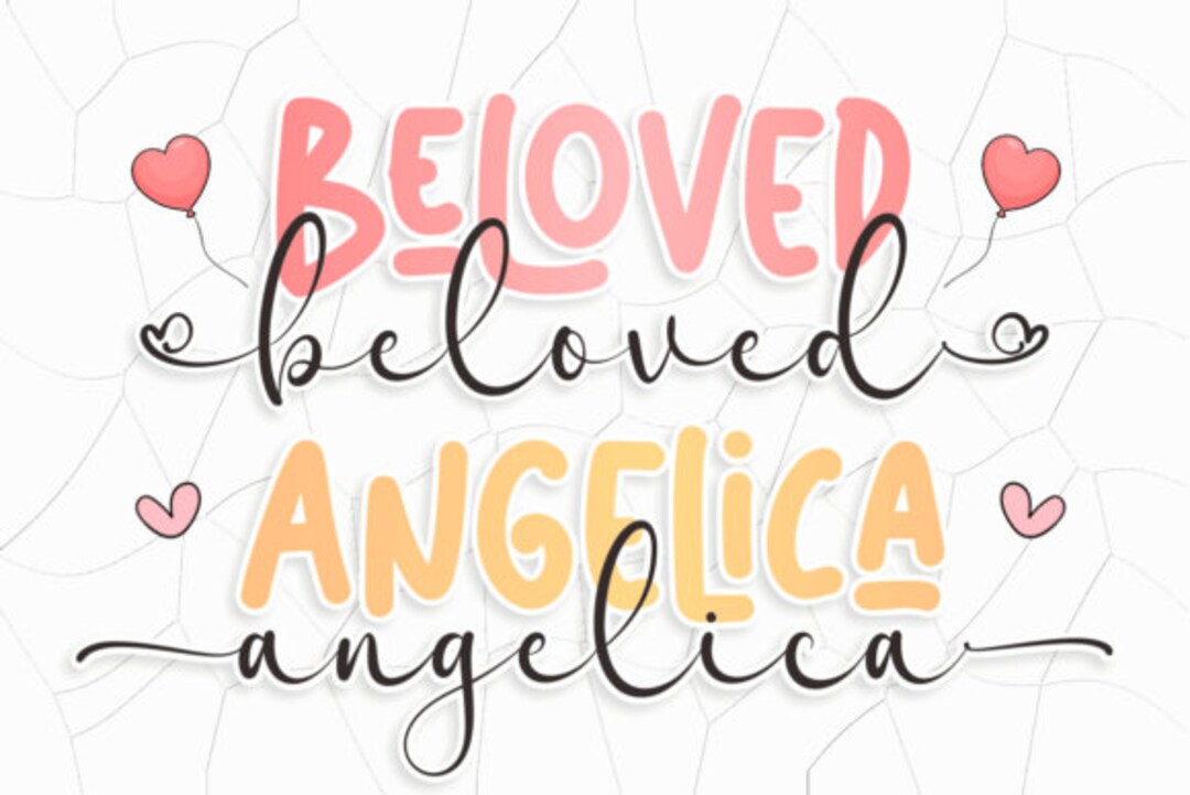 Beloved Angelica Font, Cute Font, Canva Font, Branding Modern Font ...