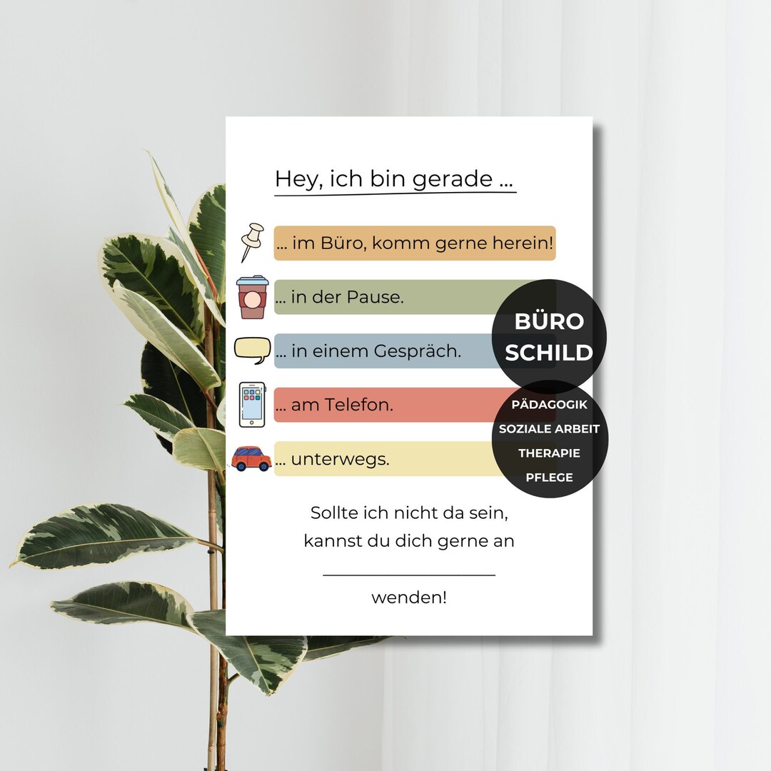 Office Sign Out of Office Note Break Office Sign Social Work Education ...