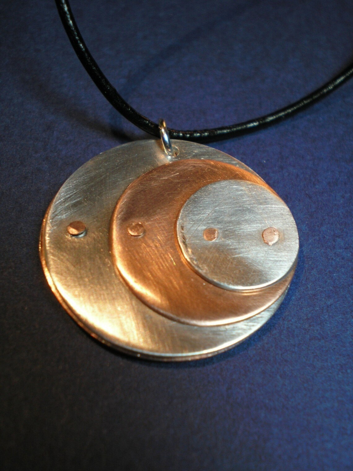 Riveted Circles Pendant Reversible Copper and Aluminum - Etsy