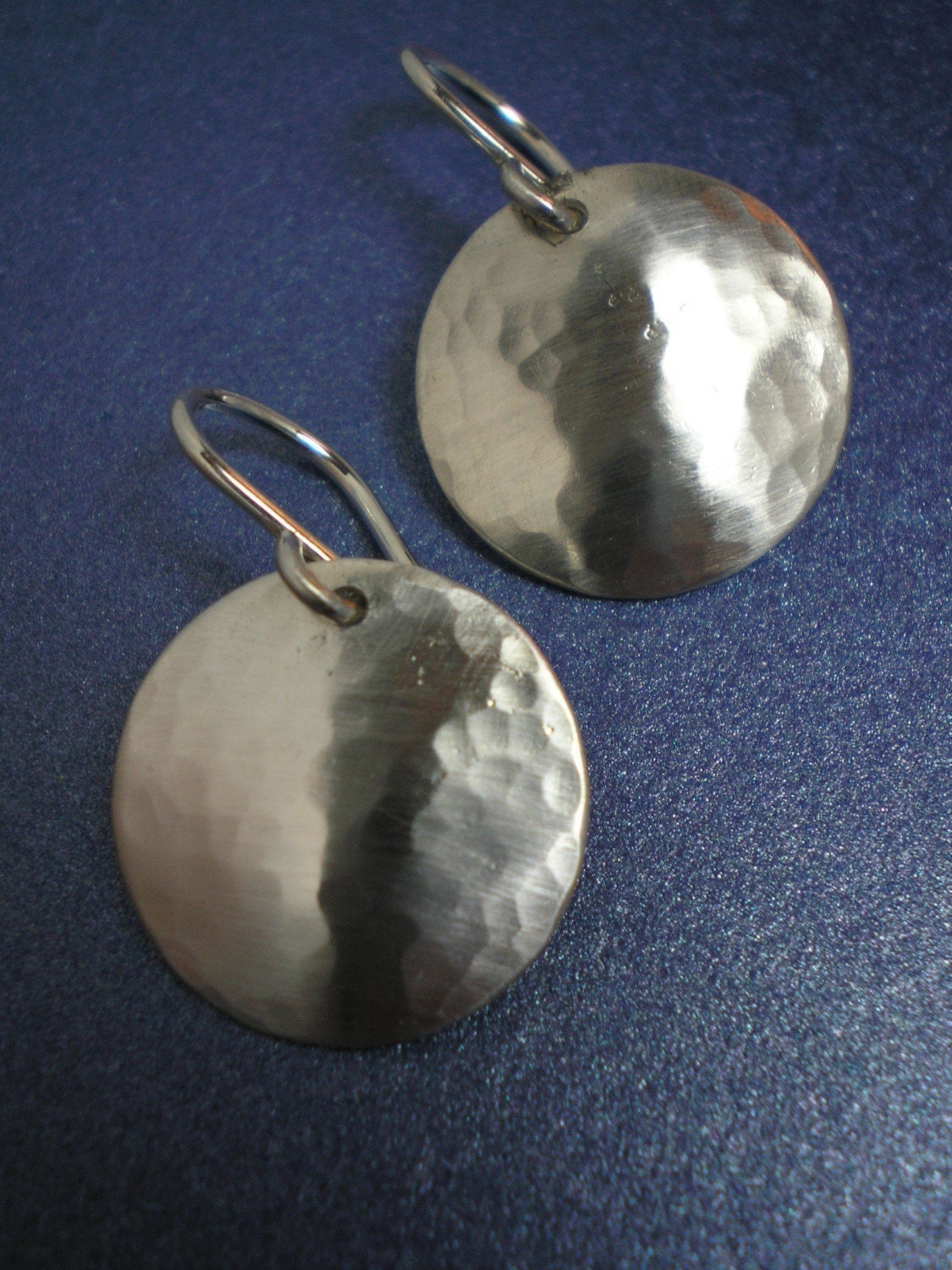 Silver Disc Hammered Domes Solid Argentium Sterling Silver - Etsy