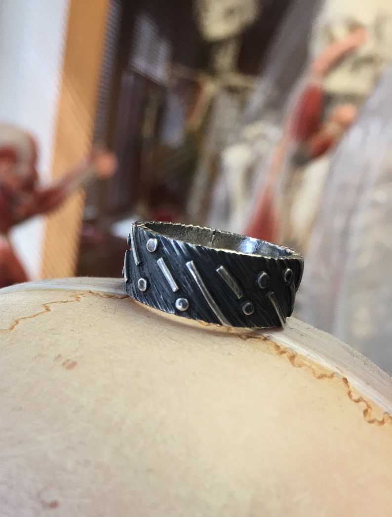 Unique Textured and Fused Ring in Solid Argentium Sterling | Etsy