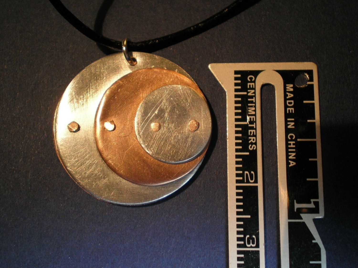 Riveted Circles Pendant Reversible Copper and Aluminum - Etsy
