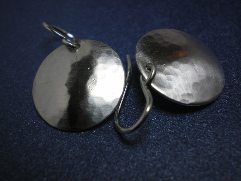 Silver Disc Hammered Domes Solid Argentium Sterling Silver - Etsy