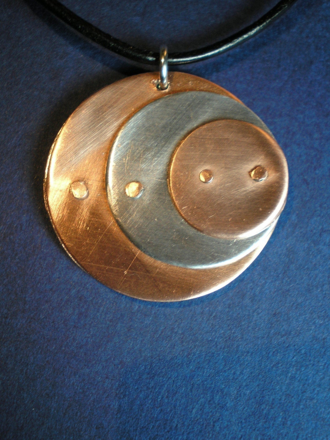 Riveted Circles Pendant Reversible Copper and Aluminum - Etsy