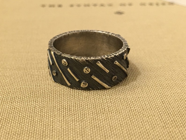 Unique Textured and Fused Ring in Solid Argentium Sterling | Etsy