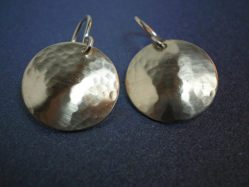 Silver Disc Hammered Domes Solid Argentium Sterling Silver - Etsy