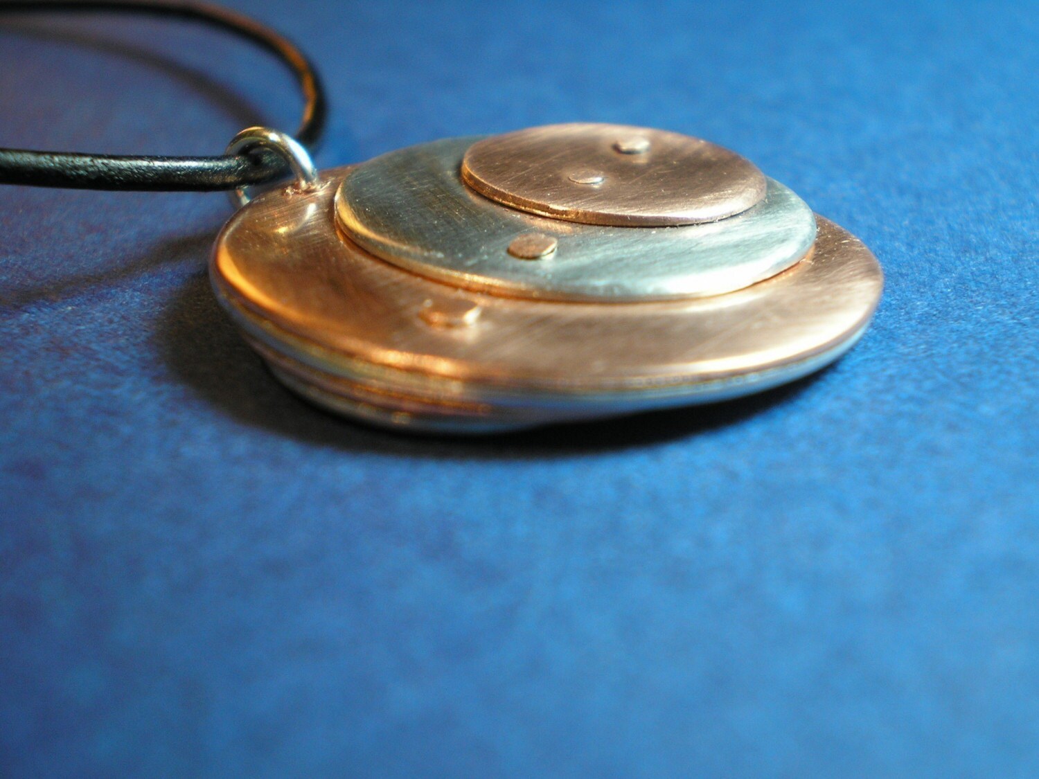 Riveted Circles Pendant Reversible Copper and Aluminum - Etsy