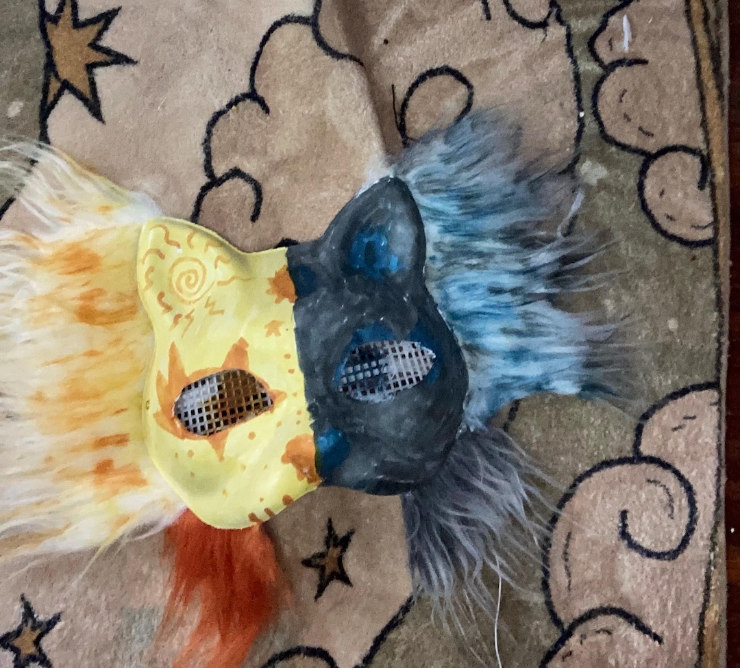 PREMADE Therian/alterhuman/furry Premade Mask Sun Moon Cat Mask - Etsy