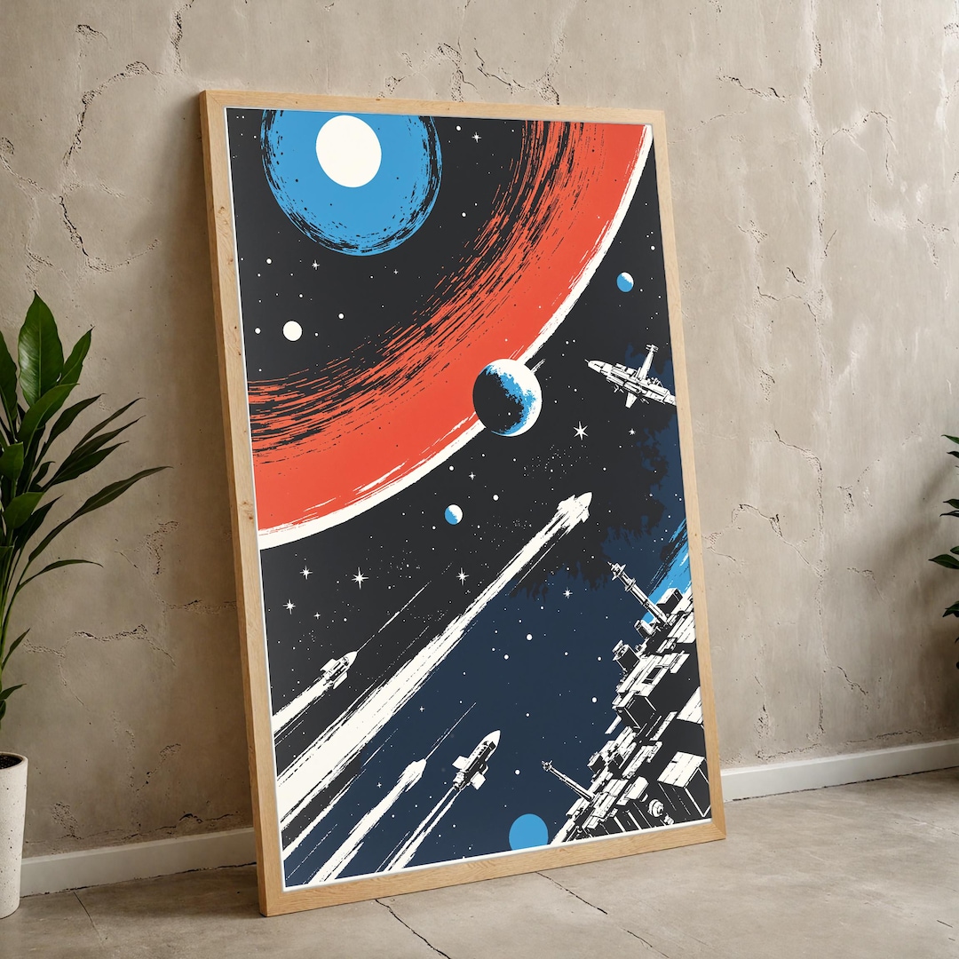 Retro Space Adventure Art Print Digital Download Poster 24x36 ...