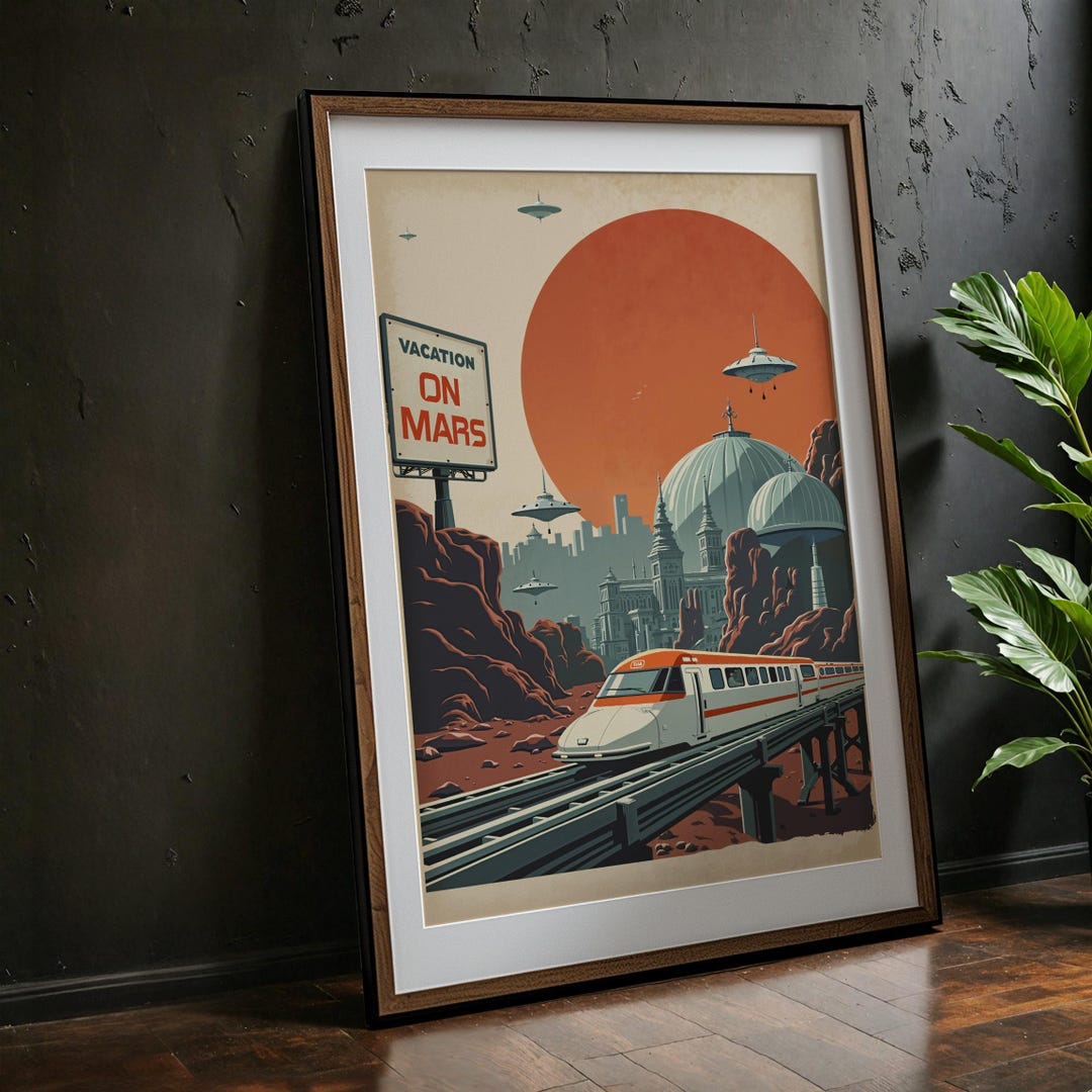 Retro Mars Vacation Poster Digital Download - Etsy
