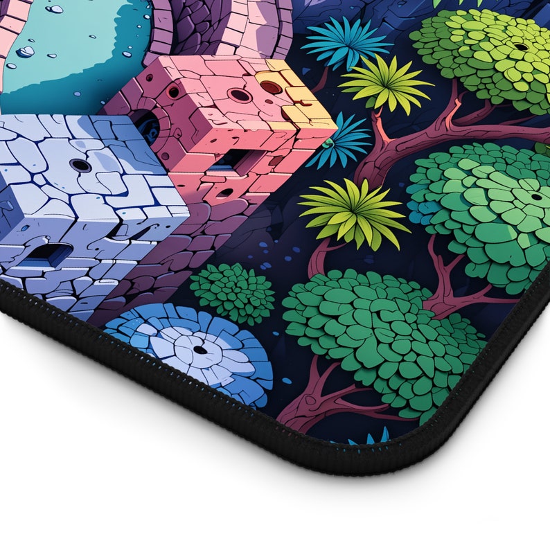 Retro RTS Colorful Fortress Map Desk Mat 90s Video Game Art Gaming ...