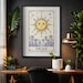 Vintage Sun Tarot Art Print | Celestial Floral Card (digital Download ...