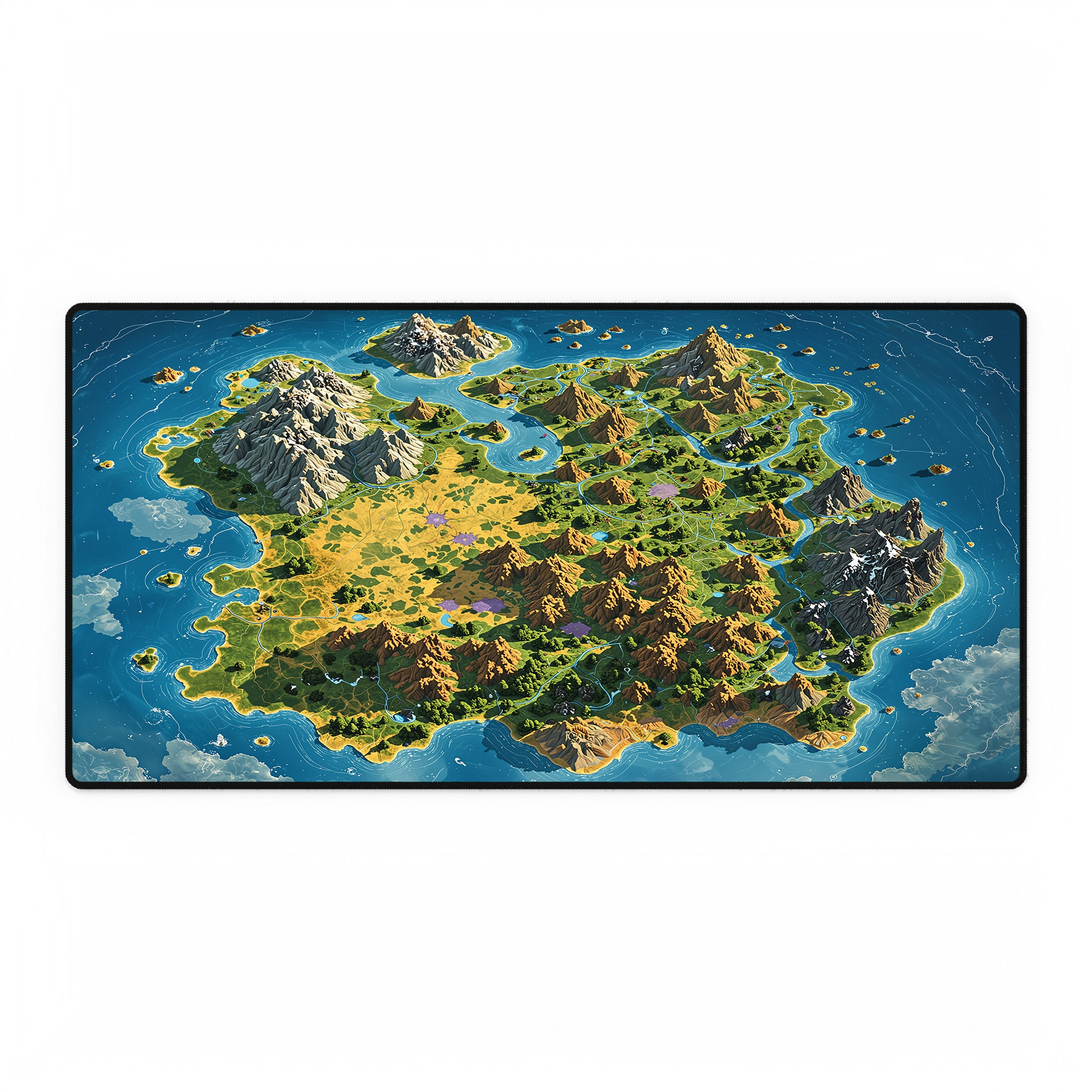 Retro RTS Strategy Map Desk Mat & Mousepad 90s Video Game Art Large ...