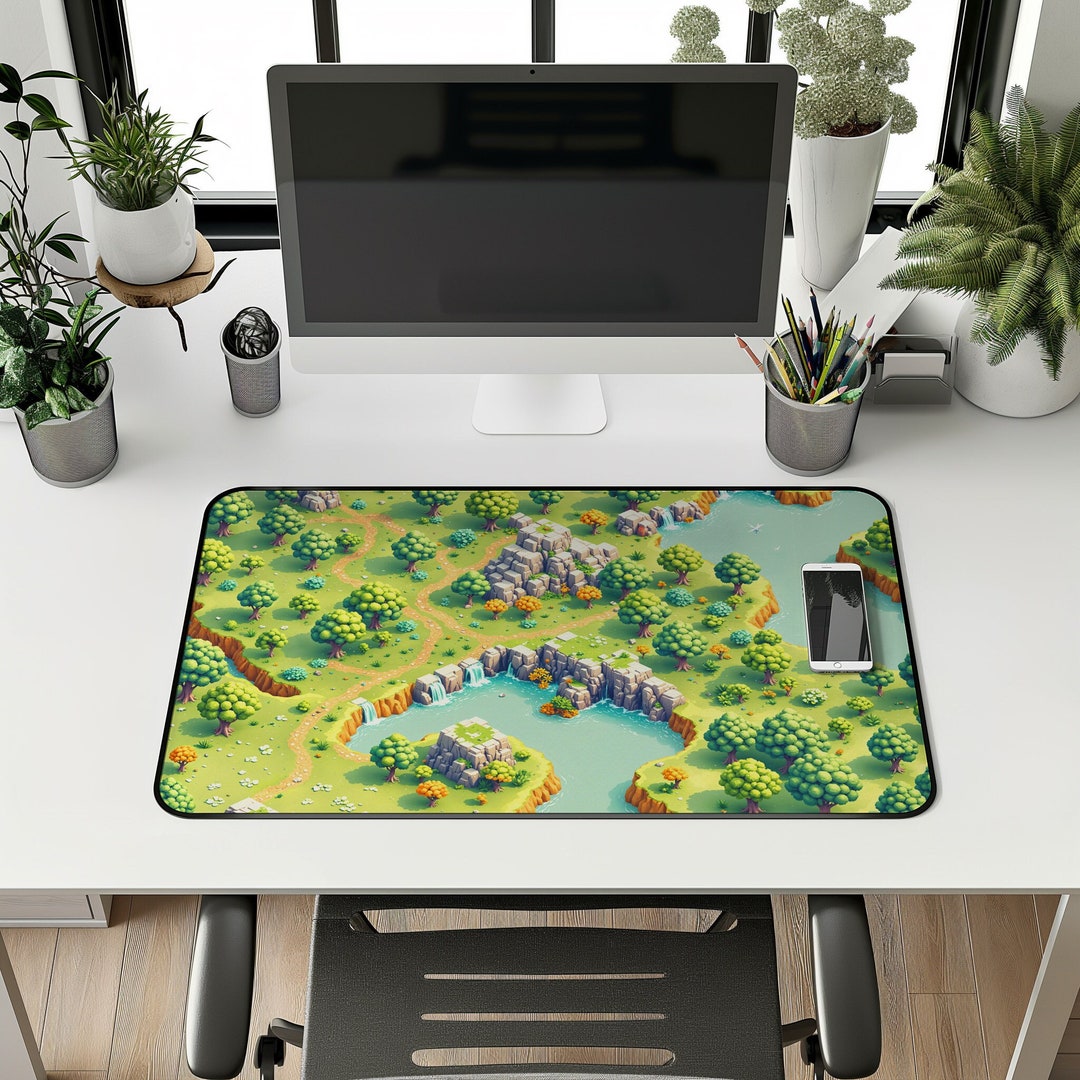 Pixel Forest Map Deskmat or Mousepad | Cozy RPG Terrain Art | Retro ...