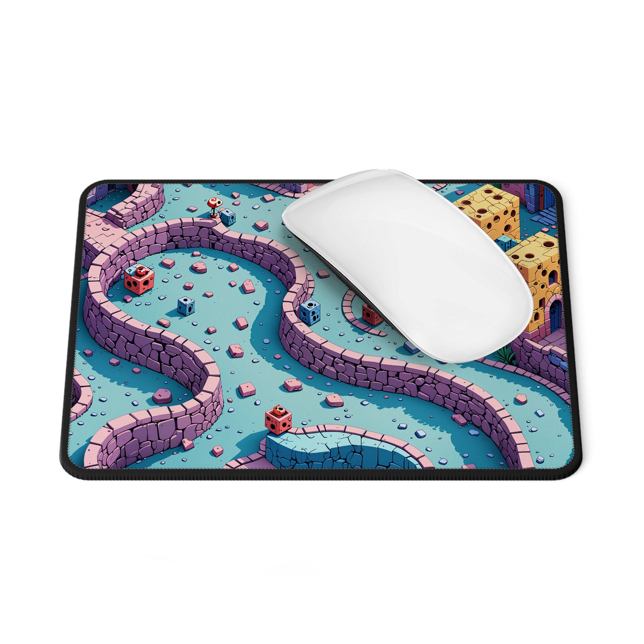 Retro RTS Colorful Fortress Map Desk Mat 90s Video Game Art Gaming ...