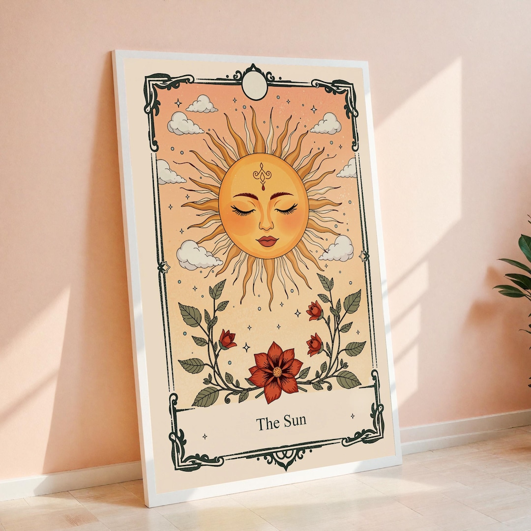 Vintage Sun Tarot Art Print: Celestial Boho Decor (digital Download) - Etsy