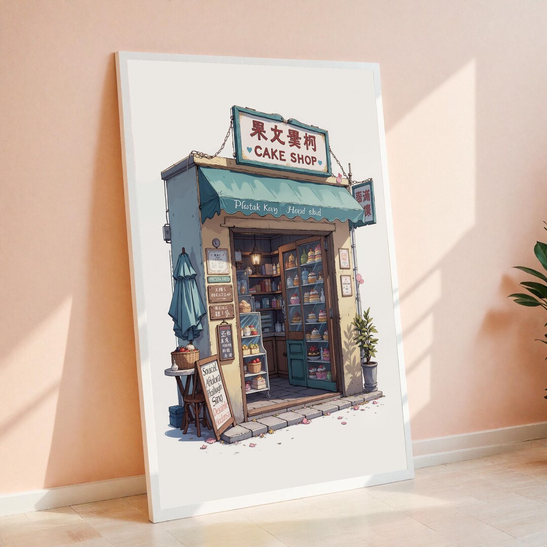 Lofi Japan Street Art Print: Anime Shop Scene (digital Download) - Etsy