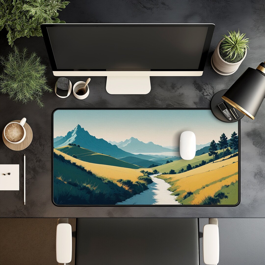 Colorful Panoramic Desk Mat and Mouse Pad - Artistic Flair for Your ...