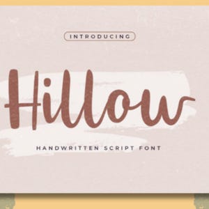Hillow Script Font, Cricut Fonts, Handwritten Font, Modern Font ...