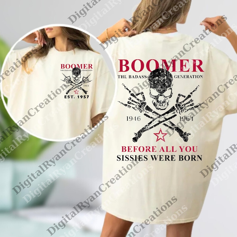 Personalized Boomer Png, Custom Year Badass Generation Png, Unisex ...