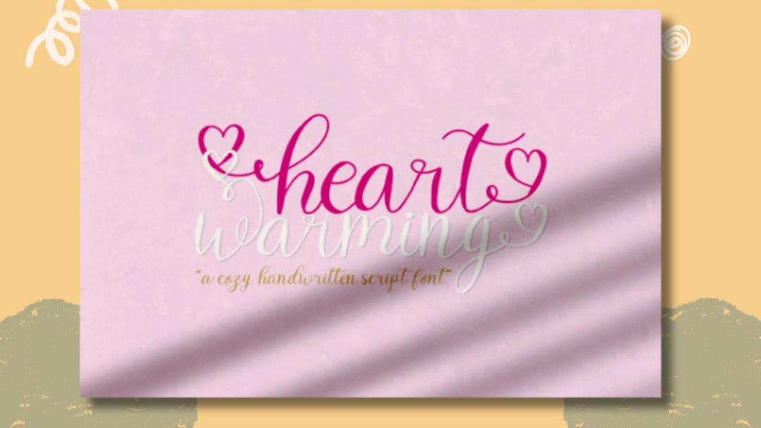Heart Warming Font, Heart Font, Cute Font, Font With Tails, Branding Font, Love Font, Font ...