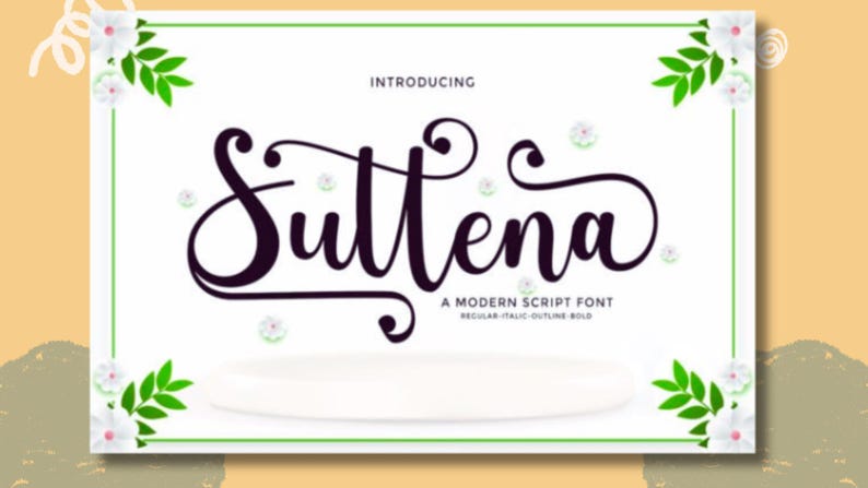 Suttena Font, Bold Font, Classic Font, Script Font, Vintage Font, Calligraphy Font, Beautiful ...