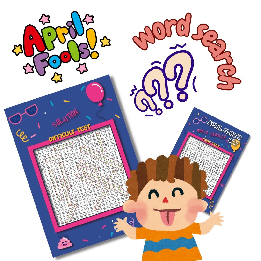 April Fools Day Printable Word Search Game, April Fool's Game Digital ...