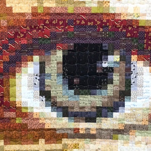 Pixel Art Quilt Quilted Wall Hanging Fine Art Quilt Vintage Eye ...