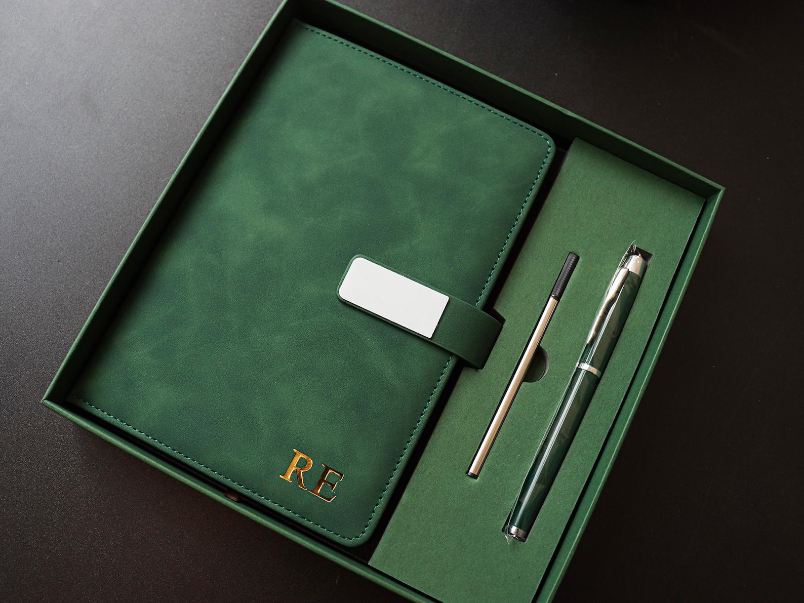 Custom Initials Notebook With Pen,personalized A5 Vegan Leather ...