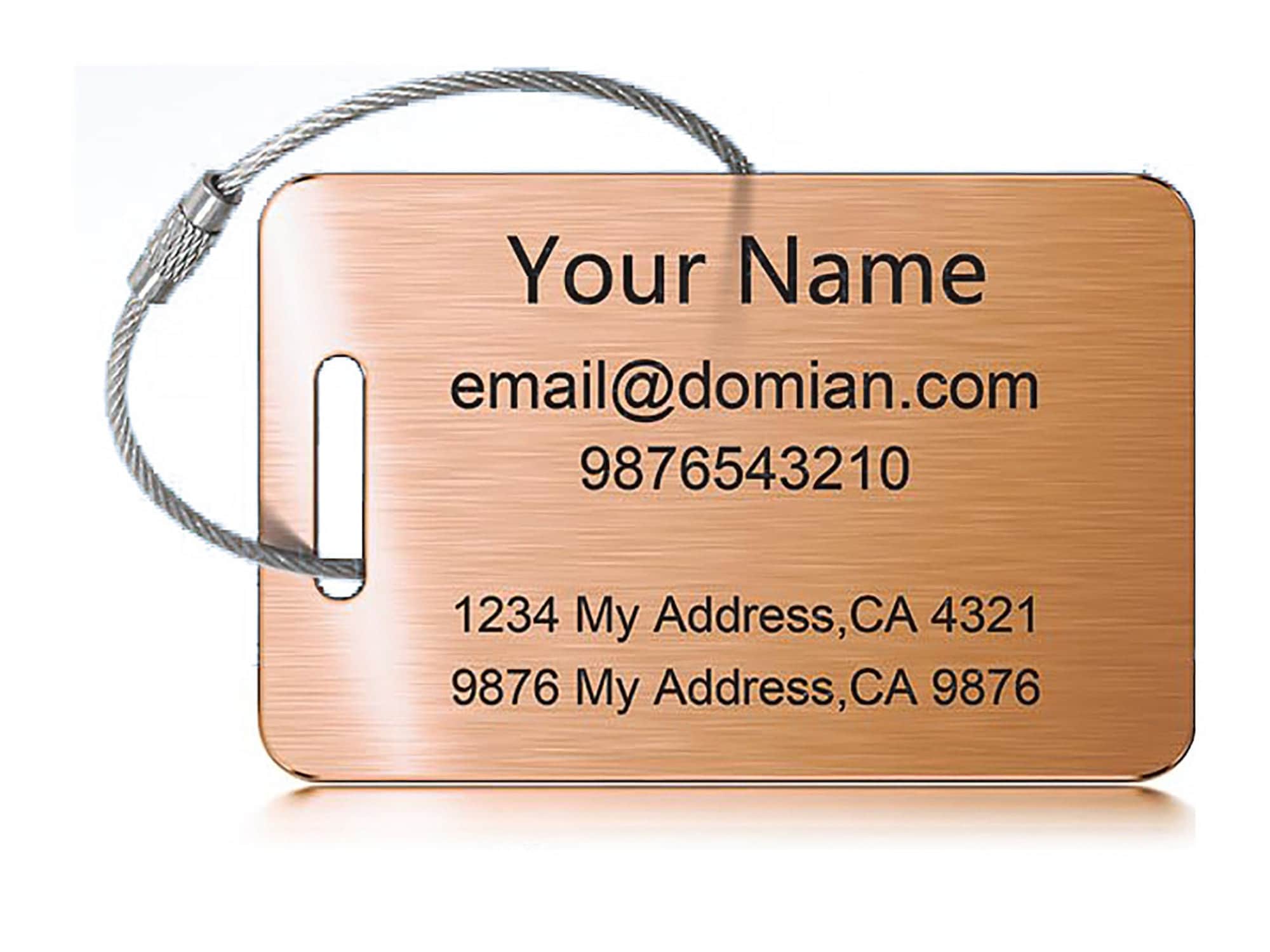 Personalized Metal Luggage Tag,engraved Aluminum Tag travel Gift, Bag ...