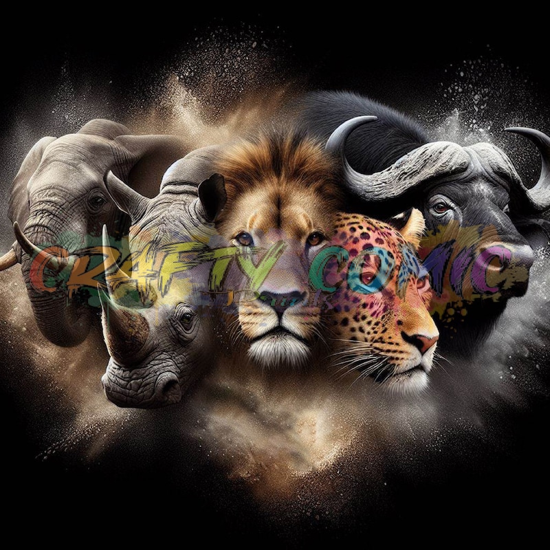 Big Five Africa Art - Etsy