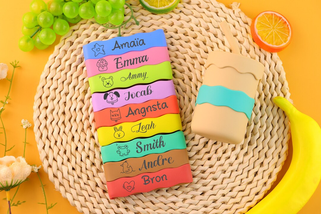 Custom Silicone Bottle Label Personalized Silicone Label Sippy Cup ...