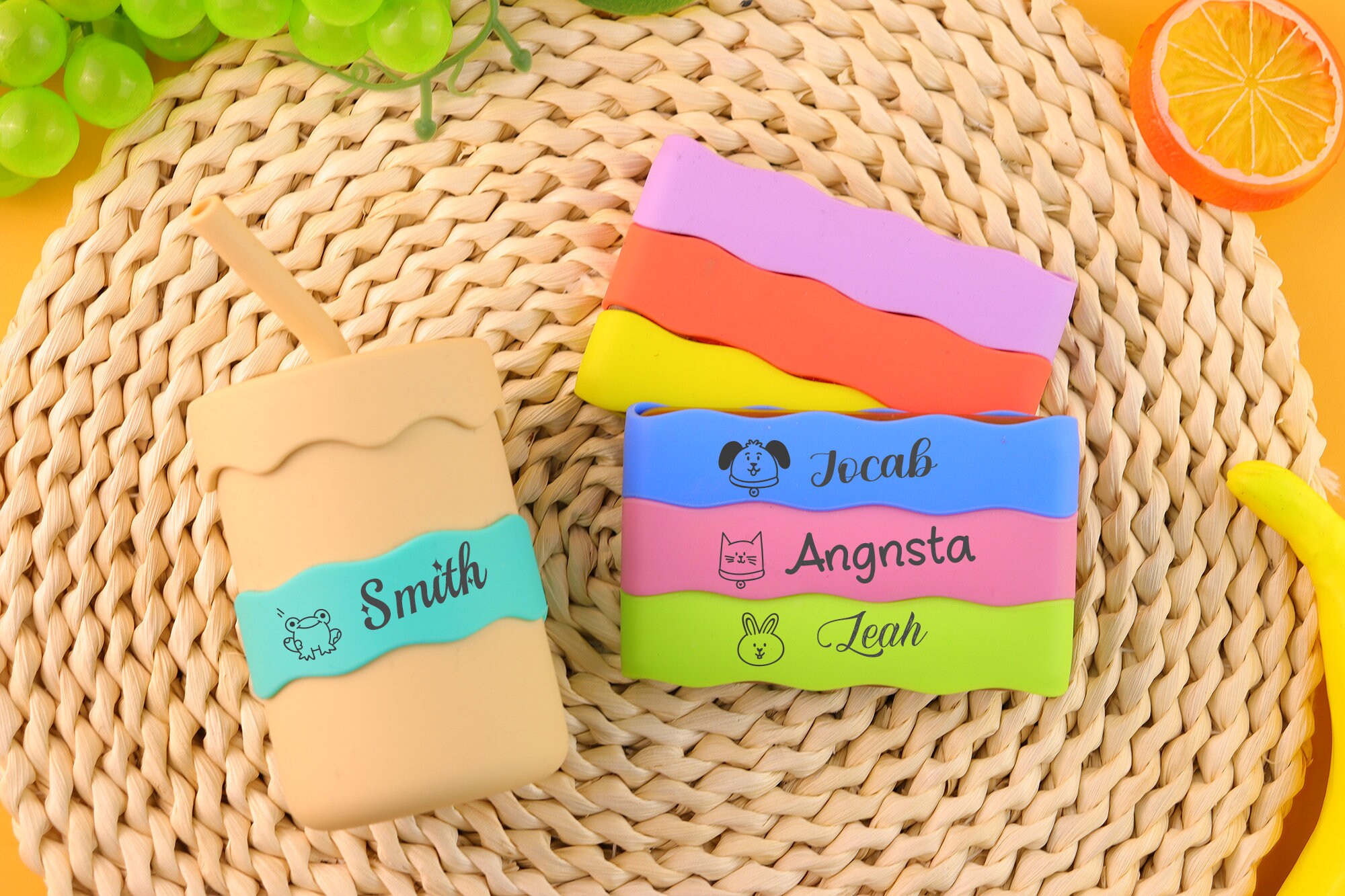 Custom Silicone Bottle Label Personalized Silicone Label Sippy Cup ...