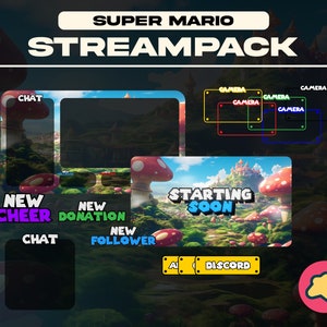 Super Mario | Stream Pack, Stream Overlay, Webcam Overlay, Twitch Alert ...