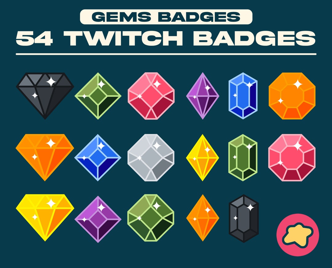 54 Gems Badges | Twitch Sub Badges and Bit Badges Made for Streamers ...