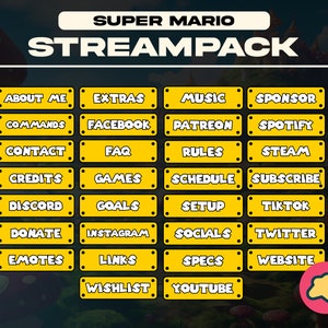 Super Mario | Stream Pack, Stream Overlay, Webcam Overlay, Twitch Alert ...