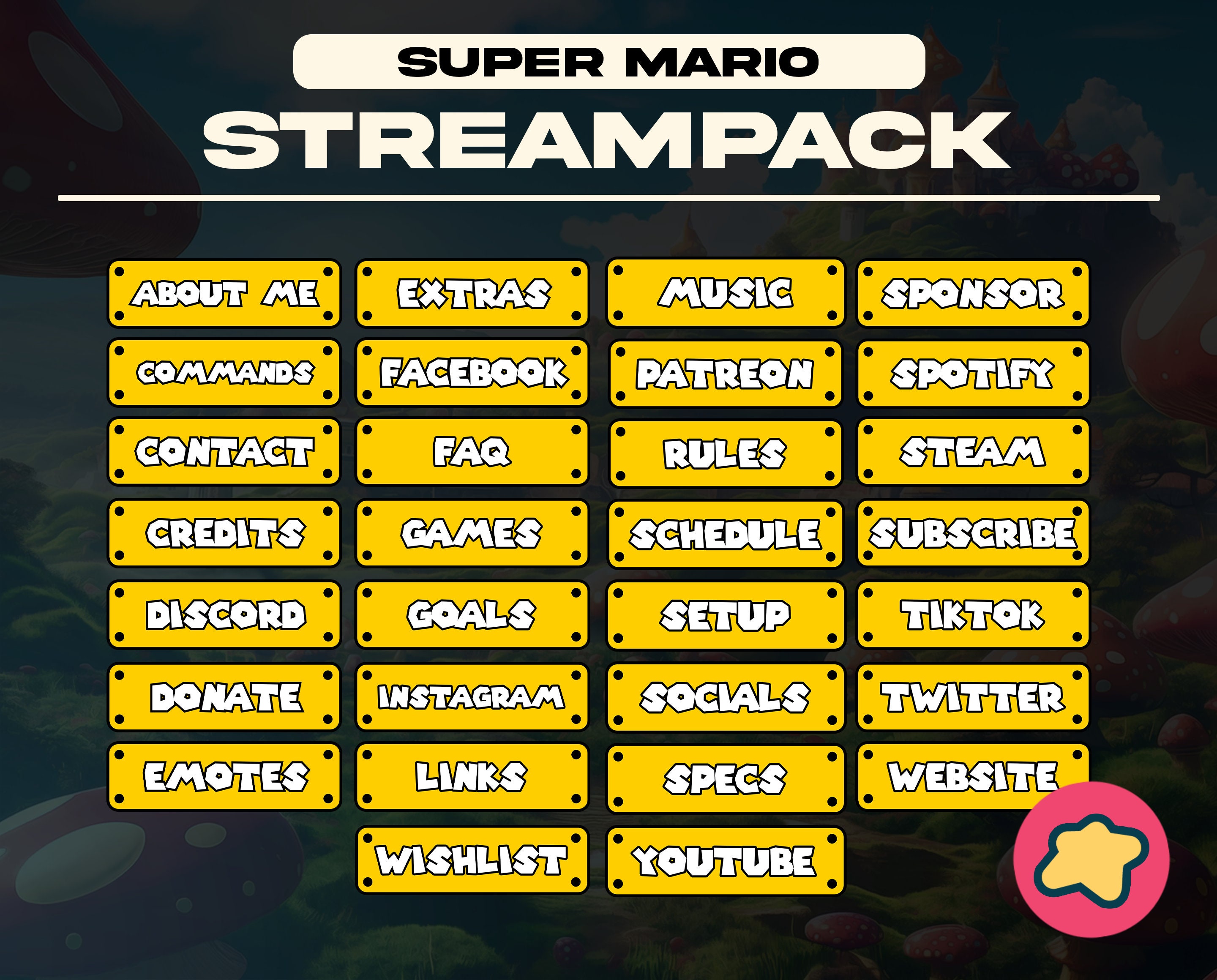 Super Mario | Stream Pack, Stream Overlay, Webcam Overlay, Twitch Alert ...