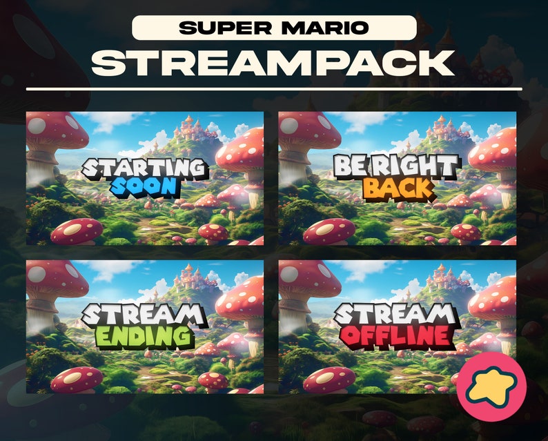 Super Mario | Stream Pack, Stream Overlay, Webcam Overlay, Twitch Alert ...