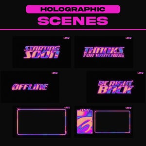 Holographic | Stream Pack, Stream Overlay, Webcam Overlay, Twitch Alert ...