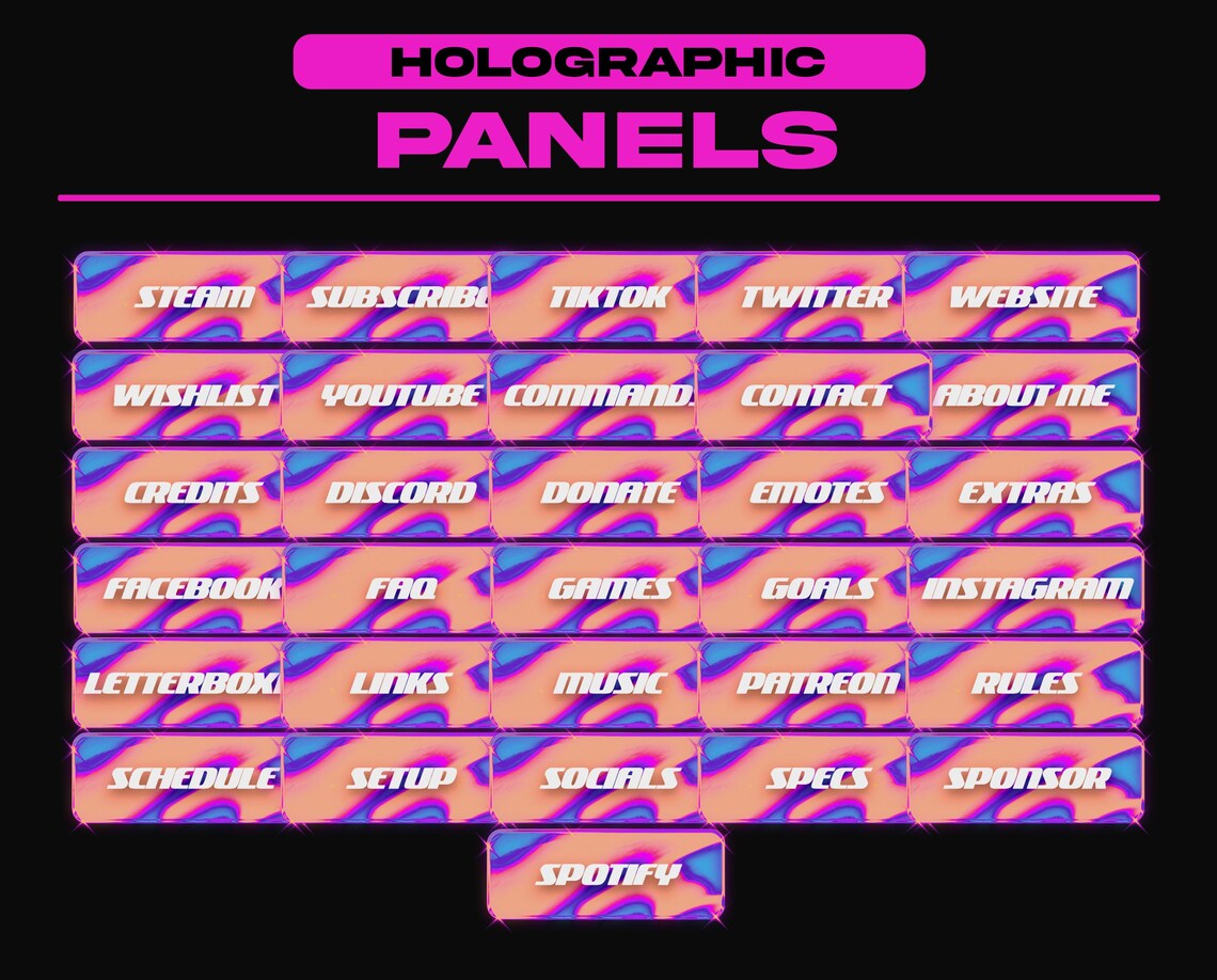 Holographic | Stream Pack, Stream Overlay, Webcam Overlay, Twitch Alert ...