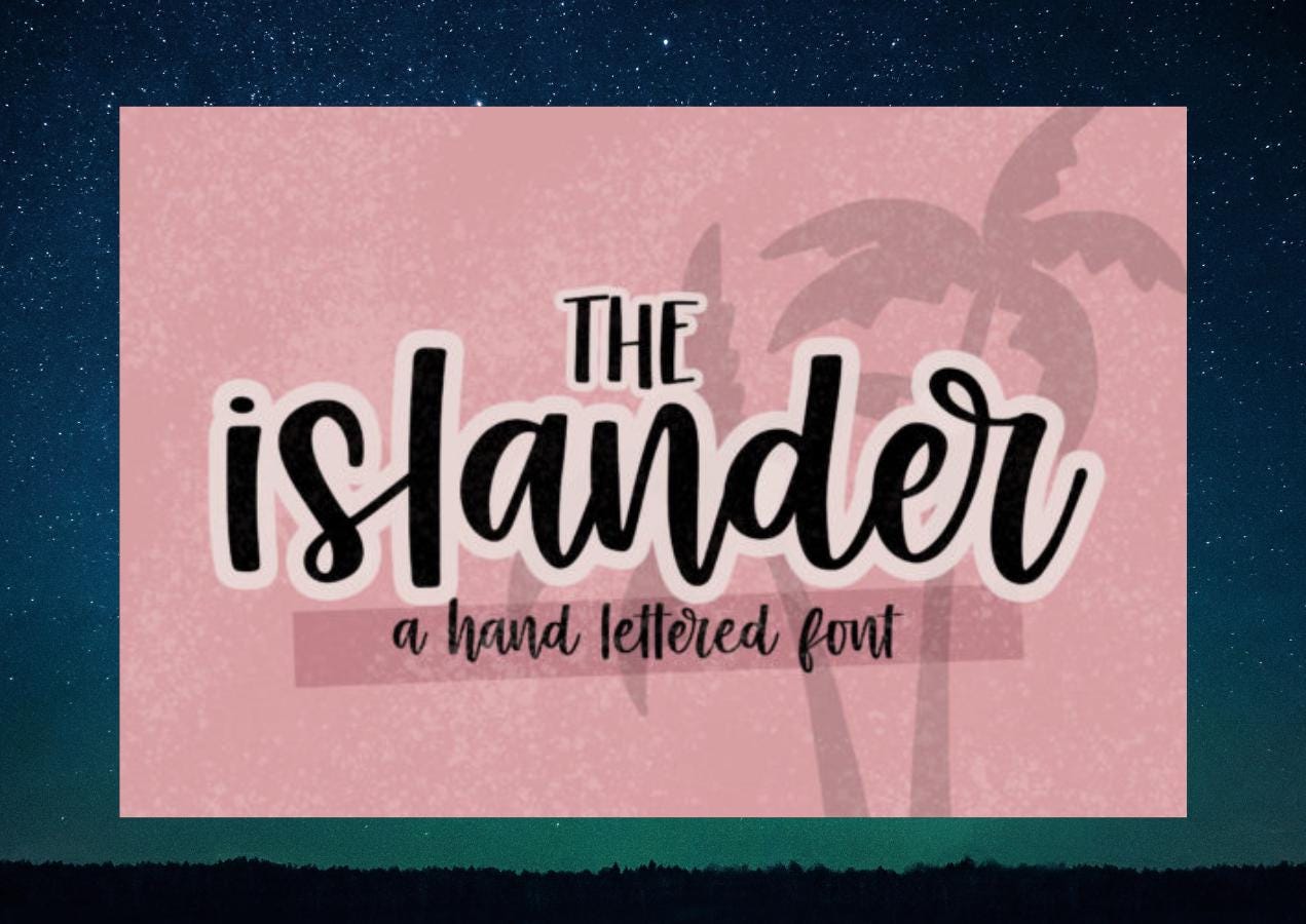 The Islander Font - Script Font, Canva Font, Procreate Font, Logo Vont ...