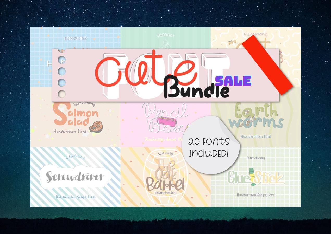 Cute Font Bundle - Font Bundle, Cute Font, Craft Font, Handwritten Font ...