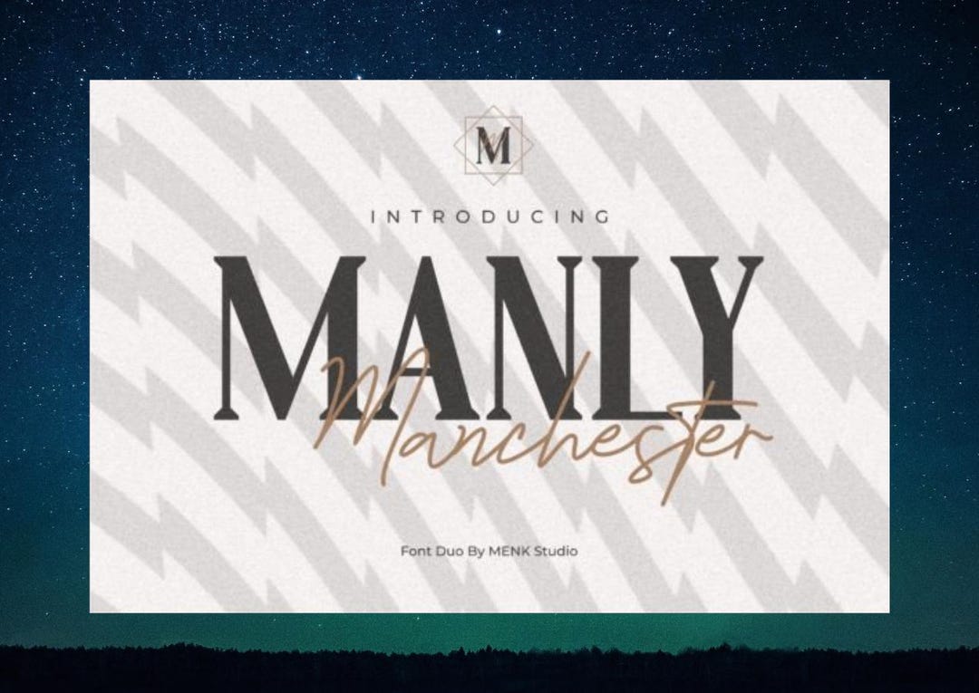 Manly Manchester Font - Script Font, Canva Font, Procreate Font, Logo ...