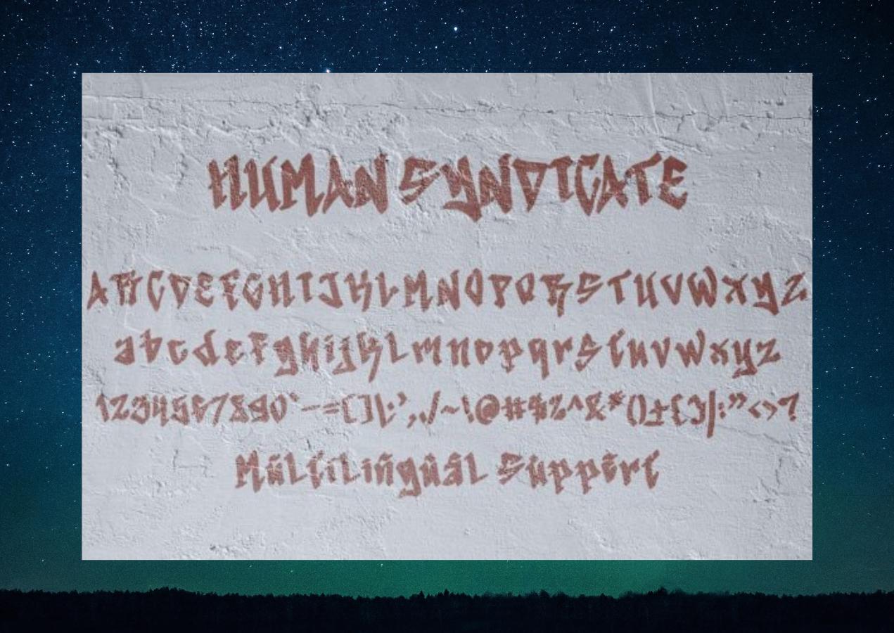 Human Syndicate Font - Blackletter Fonts, Serif Fonts, Classy Fonts, Procreate Fonts, Retro ...