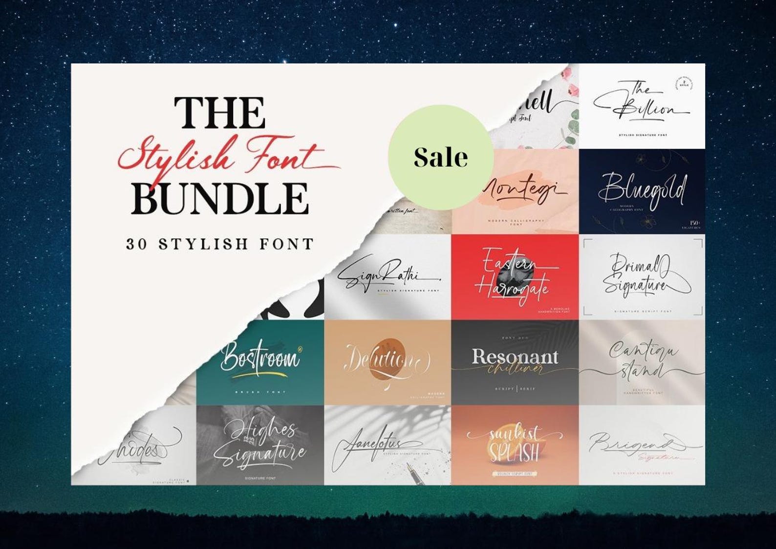 The Stylish Font Bundle - Font Bundle, Handwritten Font, Script Font ...