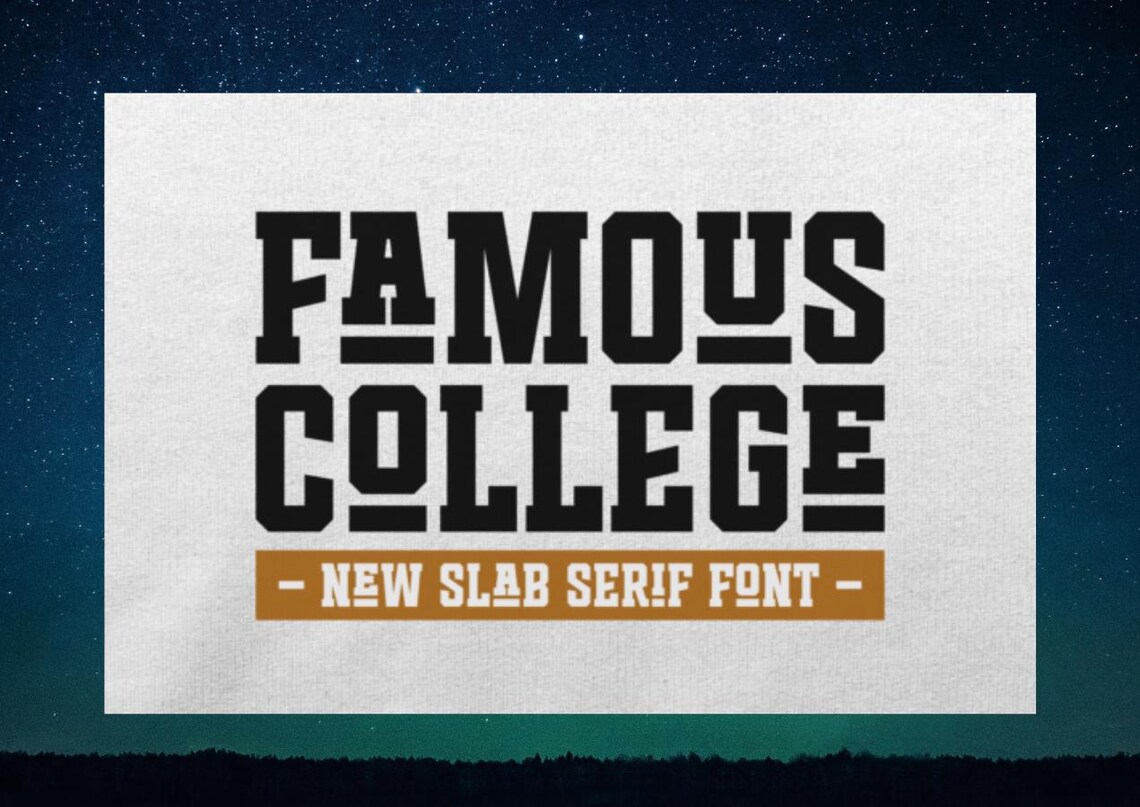 Famous College Font Slab Serif Fonts, Serif Fonts, Classy Fonts ...