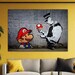 Banksy Mario Canvas Wall Art Banksy Canvas Banksy Super Mario Large Pop ...