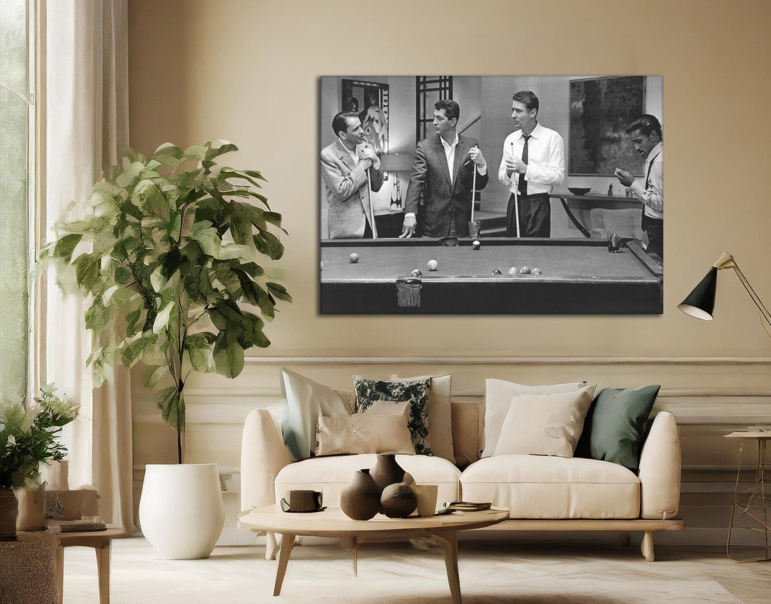 The Rat Pack Playing Pool Canvas Print the Rat Pack Wall Decor the Rat ...